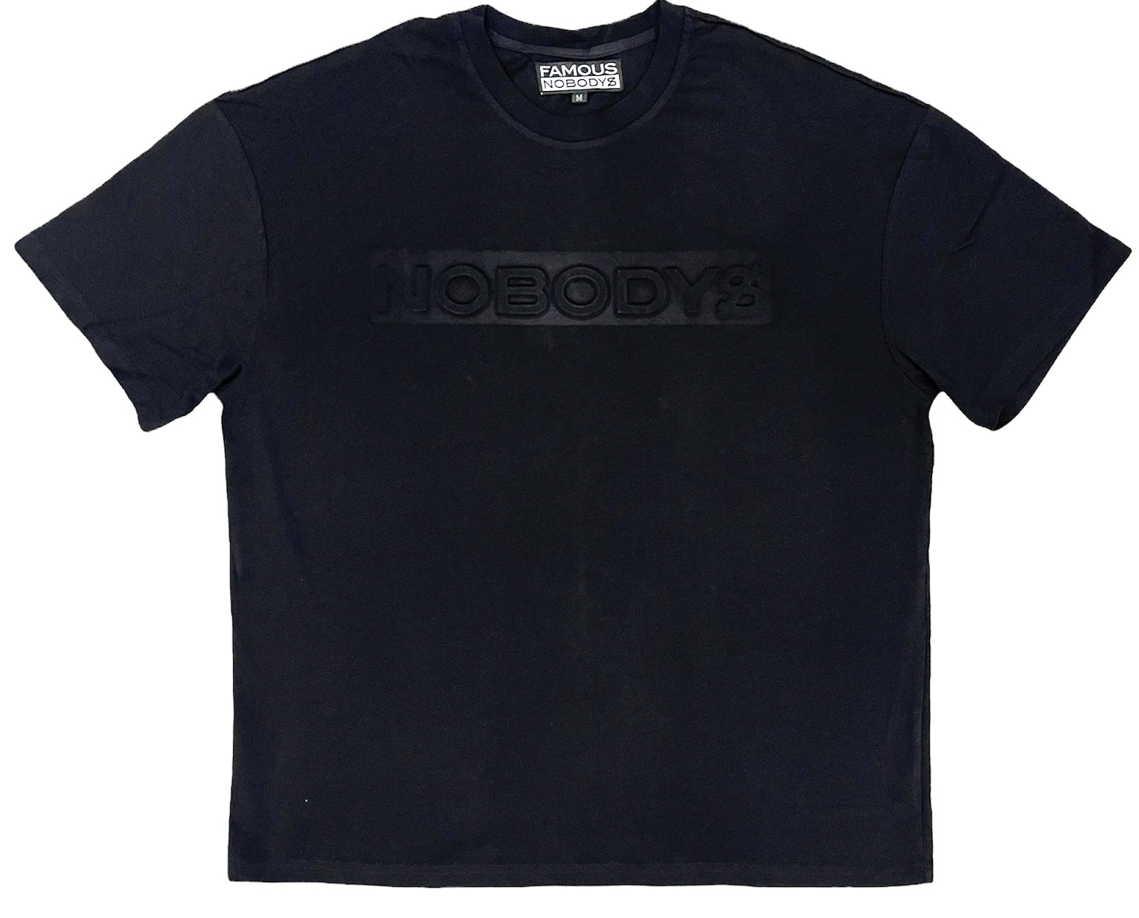 EMBOSSED NOBODYS TEE (NOIR) – FAMOUS NOBODYS